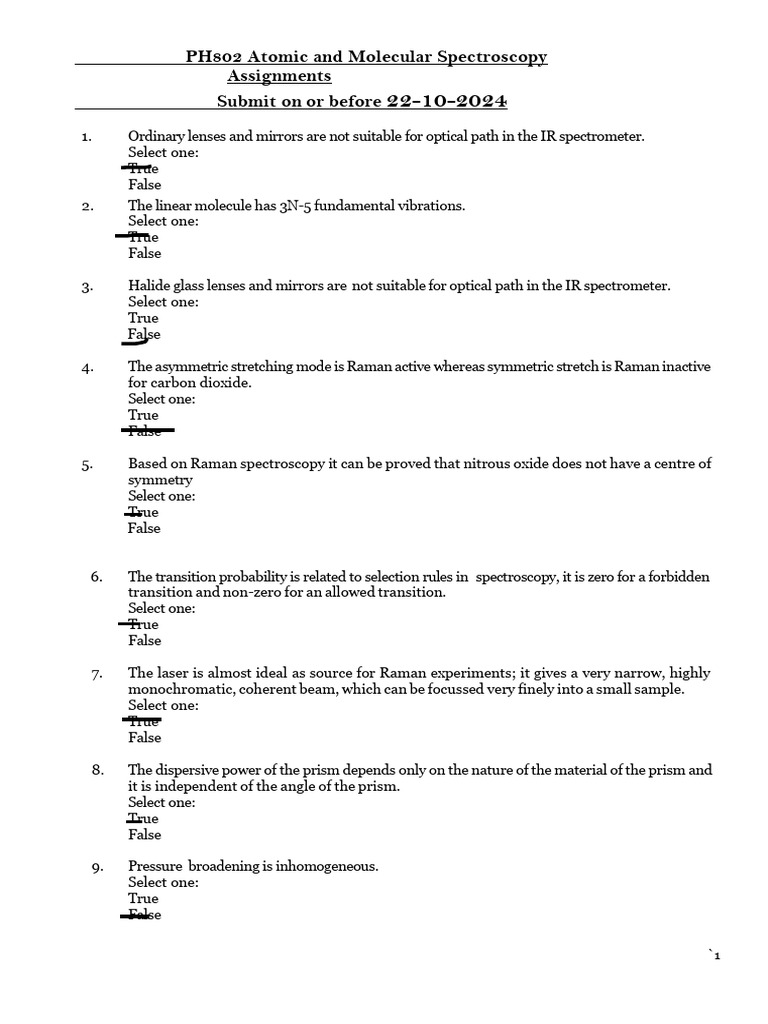Ph802 Assignments 24 PDF 2 | PDF | Raman Spectroscopy | Infrared Spectroscopy