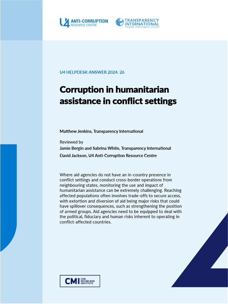 Corruption in Humanitarian Assistance in Conflict Settings 2024 Final ...