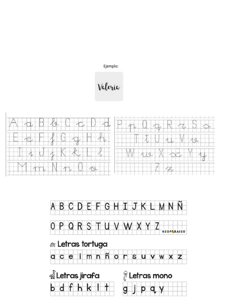 Abecedario en letra script y cursiva | PDF