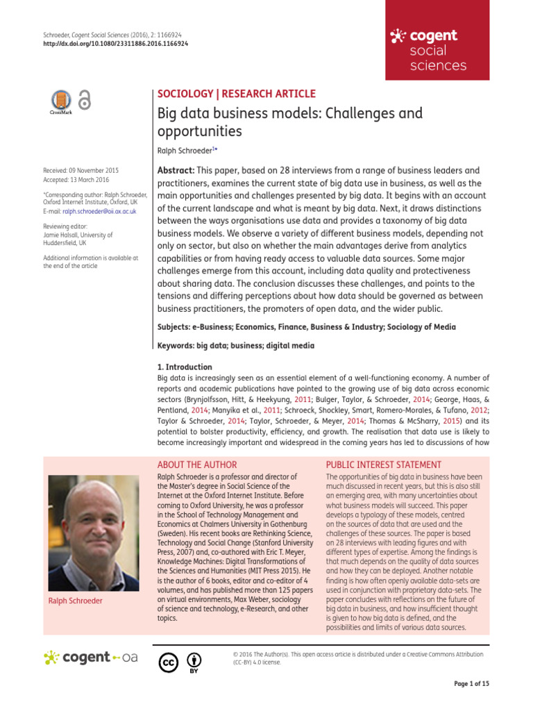 Big Data Business Models Challenges and Opportunities | PDF | Big Data ...