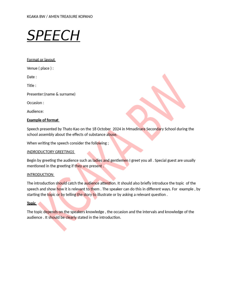 English Speech | PDF