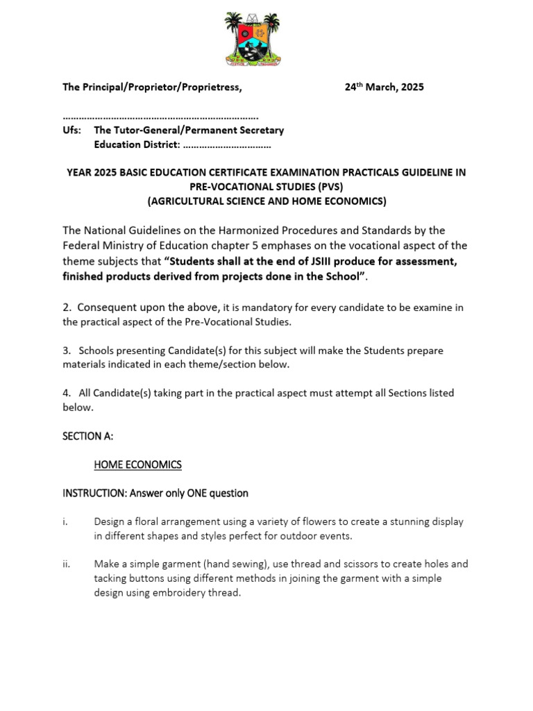 Year 2025 Bece Practical-1 | PDF | Microsoft Word