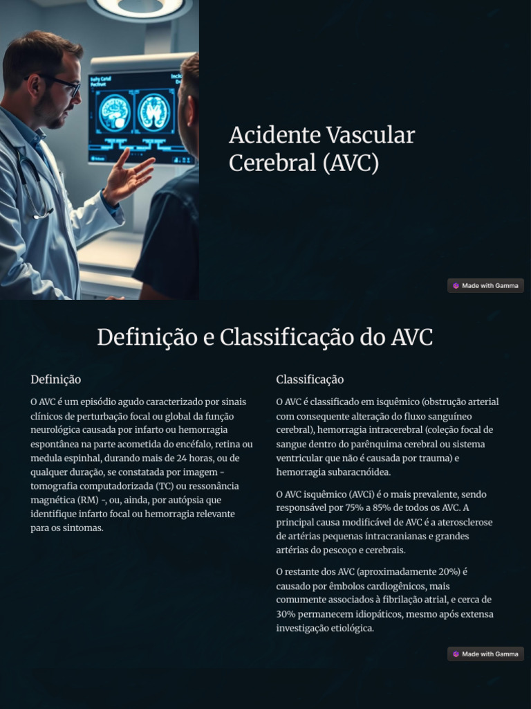 Acidente Vascular Cerebral AVC | PDF