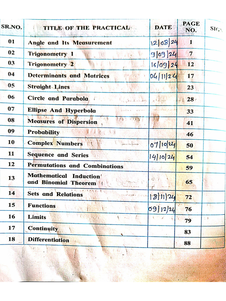 Math's Practical 11 Science | PDF