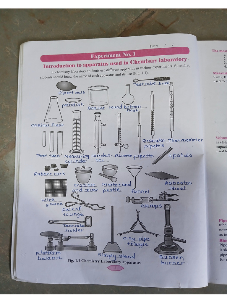 Chemistry Practical Note Book, (Standard-XI) | PDF