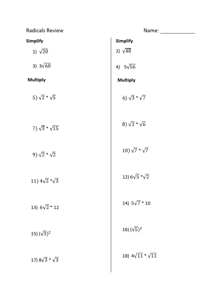Radicals Review | PDF
