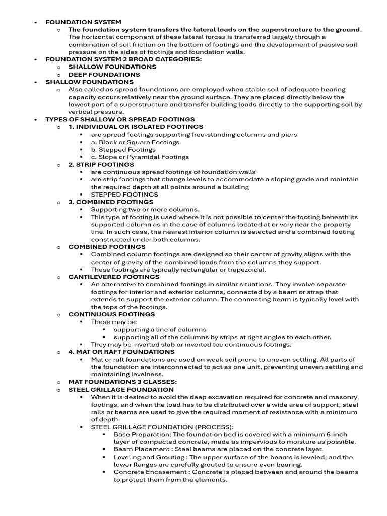 BT3 GROUP B Building Construction Reviewer | PDF | Deep Foundation ...