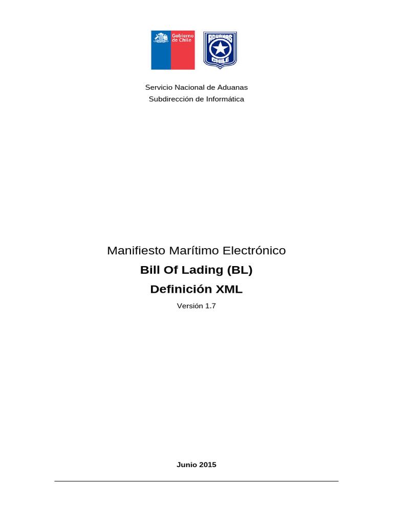 Protocolo 28 Definicion de XML BL v1 7 | PDF | Envío | Gestión de la ...