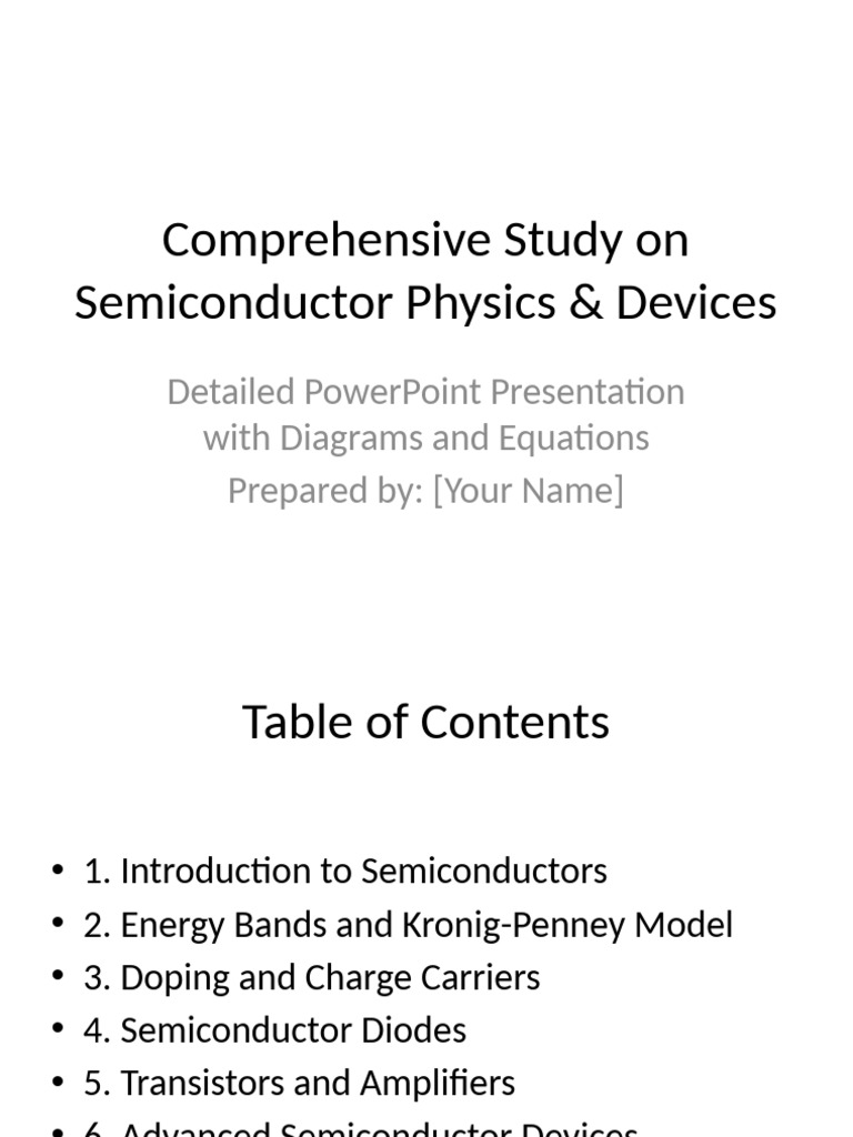 Semiconductor Full Presentation | PDF | Amplifier | Doping (Semiconductor)