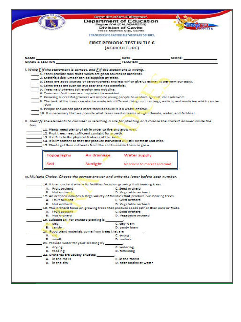 PT Tle-Agri 6 q1 | PDF
