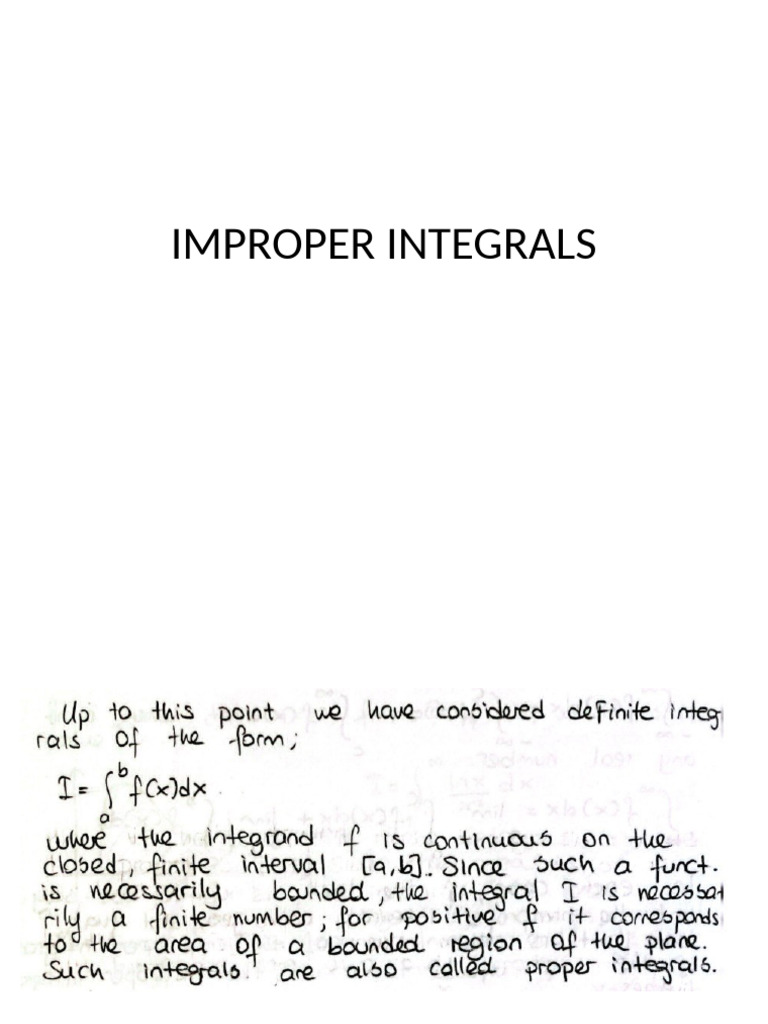 Improper Integrals | PDF