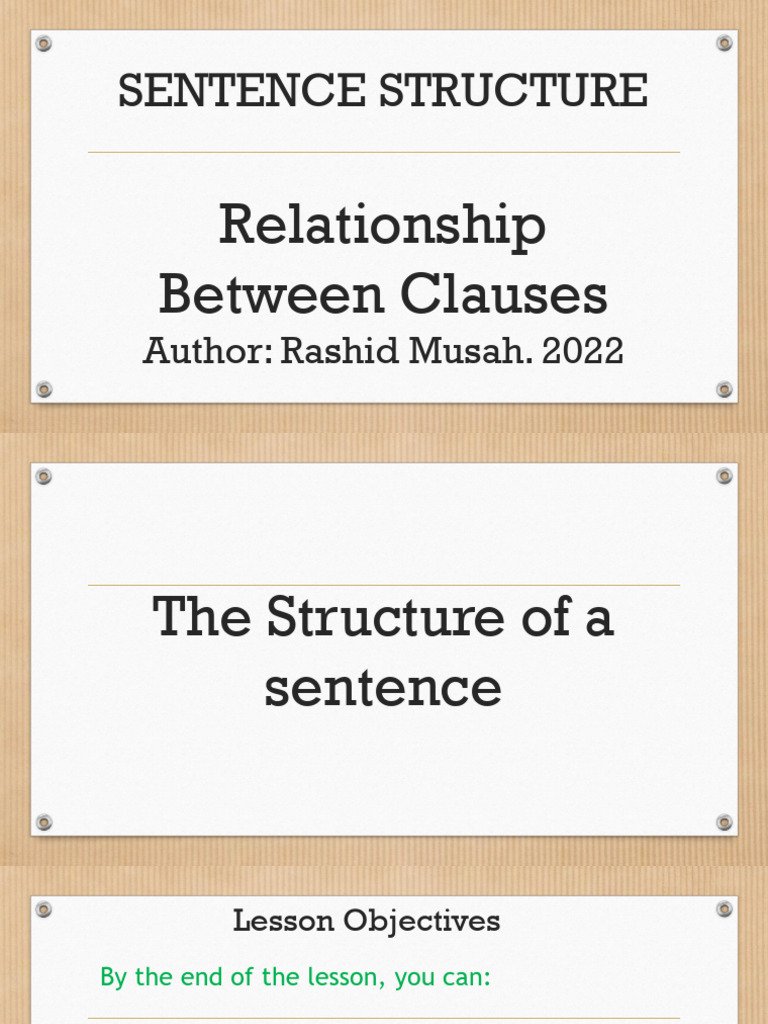 Relationship Between Clauses | PDF | Sentence (Linguistics) | Verb