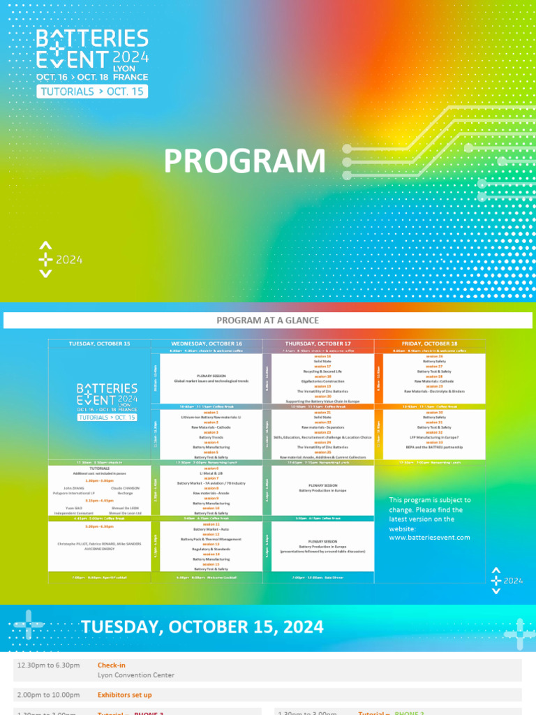 Batteries Event Lyon 2024 Program | PDF | Lithium Ion Battery ...