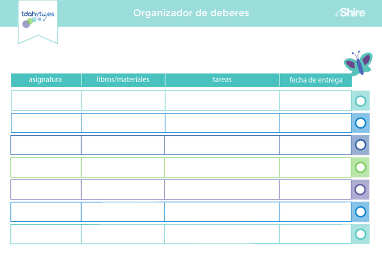 Organizador de Deberes | PDF