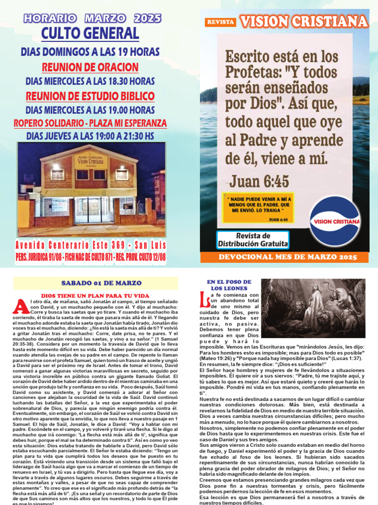 Devocional Marzo 2025 Vision Cristiana Iglesia | PDF | Cristo (título) | Jesús