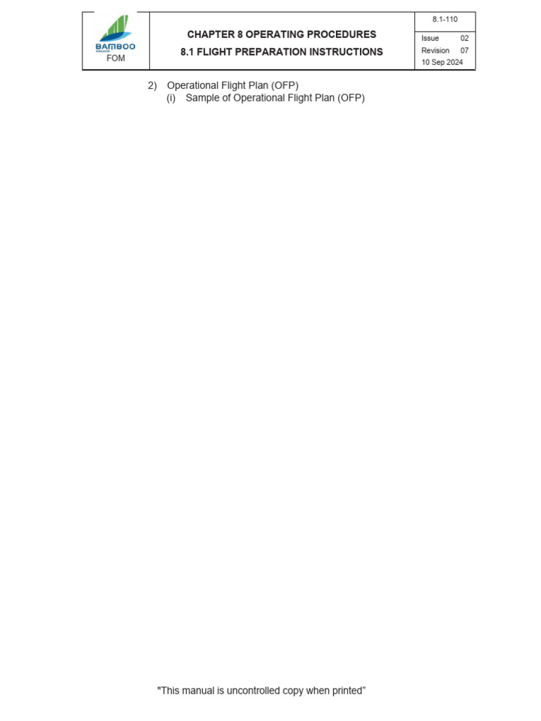 OFP Decode - FOM - ISS02 - R07 - TMP01 | PDF | Aviation Safety | Transport