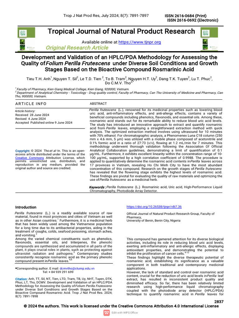 36 TJNPR 2024 M266+Galley+Proof+Recent | PDF | High Performance Liquid Chromatography | Chemistry