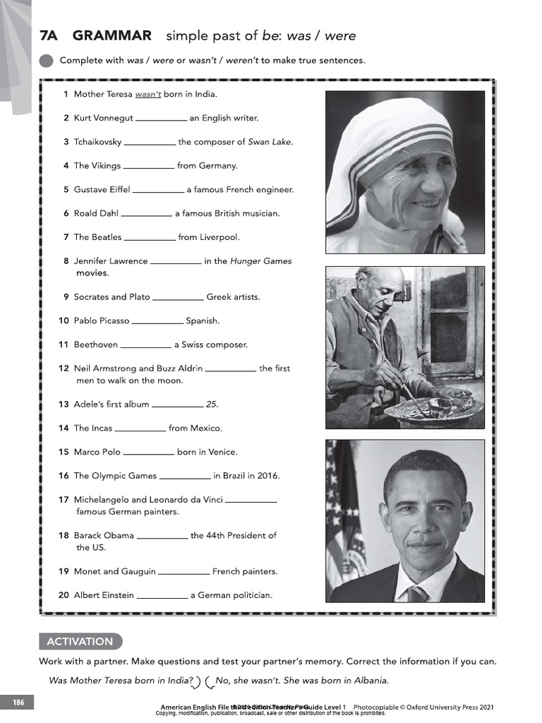 7A grammar worksheet | PDF