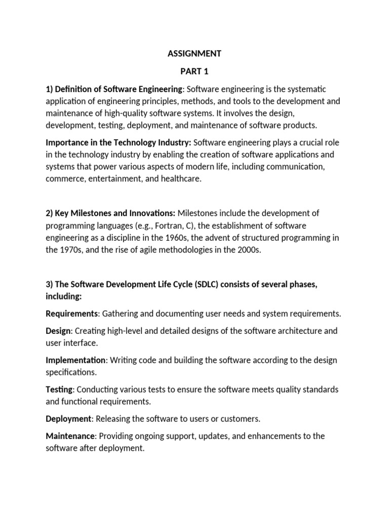 Overview of Software Engineering Principles | PDF | Software Development Process | Software