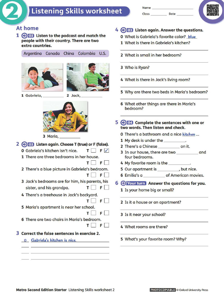 Listening Worksheet 2 | PDF