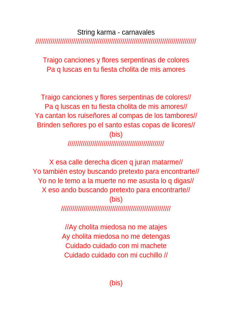 String Karma - Carnavales | PDF