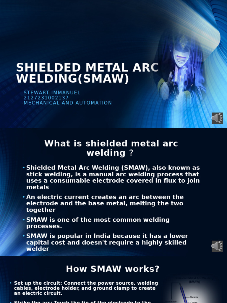 Shielded Metal Arc Welding (Smaw) (Autosaved) | PDF | Welding | Construction