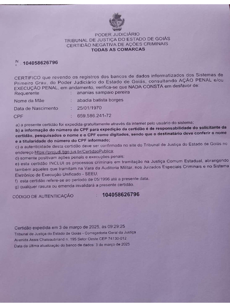 Ananias Nada Consta | PDF