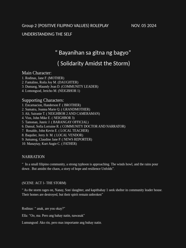 Bayanihan Sa Gitna NG Bagyo | PDF