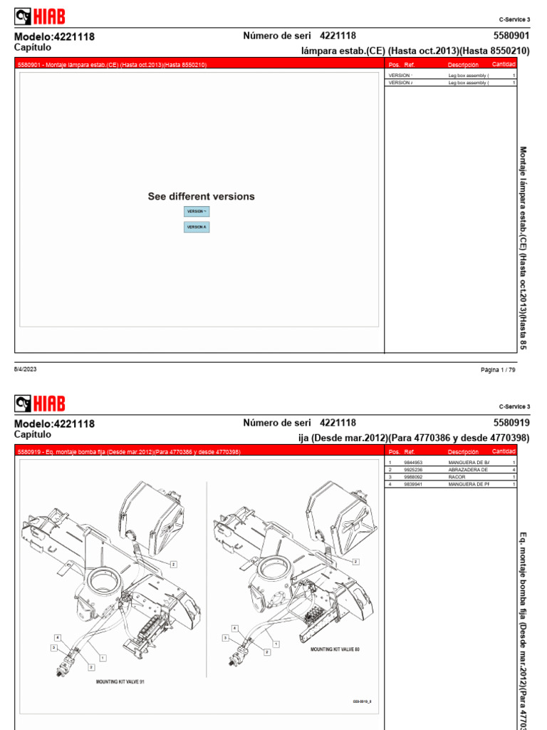HIAB Catalogue - List of All Parts | PDF | Arandela (Hardware) | Máquinas