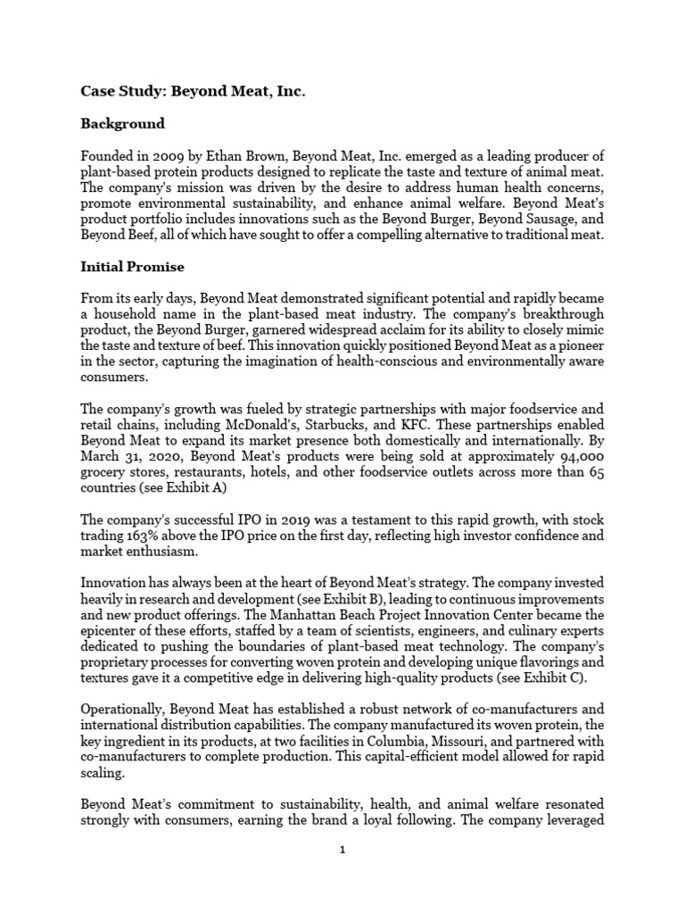 Beyond Meat: Challenges and Strategy Insights | PDF | Depreciation ...