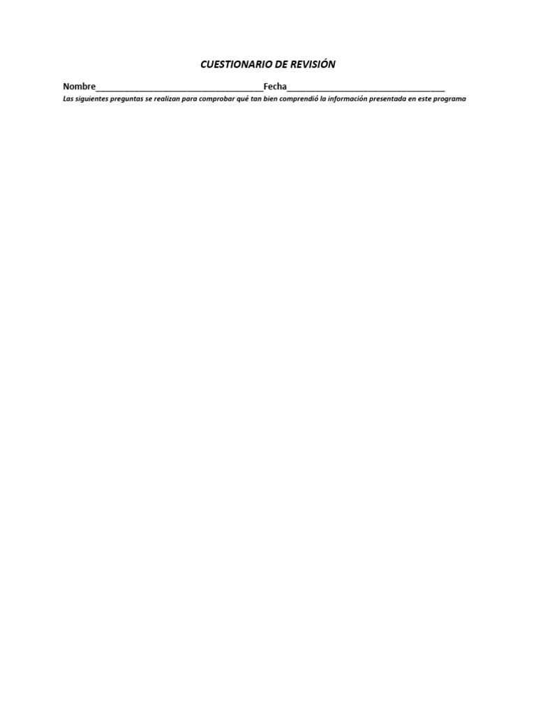 Cuestionario sobre Candado y Etiquetado | PDF