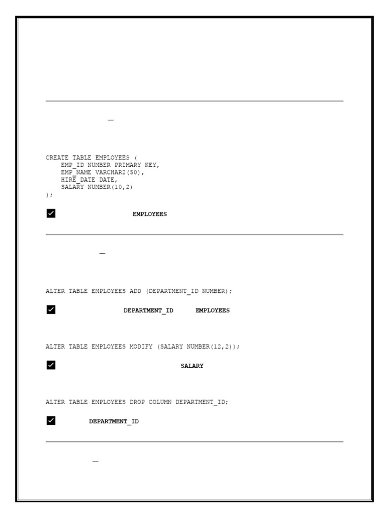 DDL,DML,TCL COMMANDS-1 | PDF | Data Management Software | Computing
