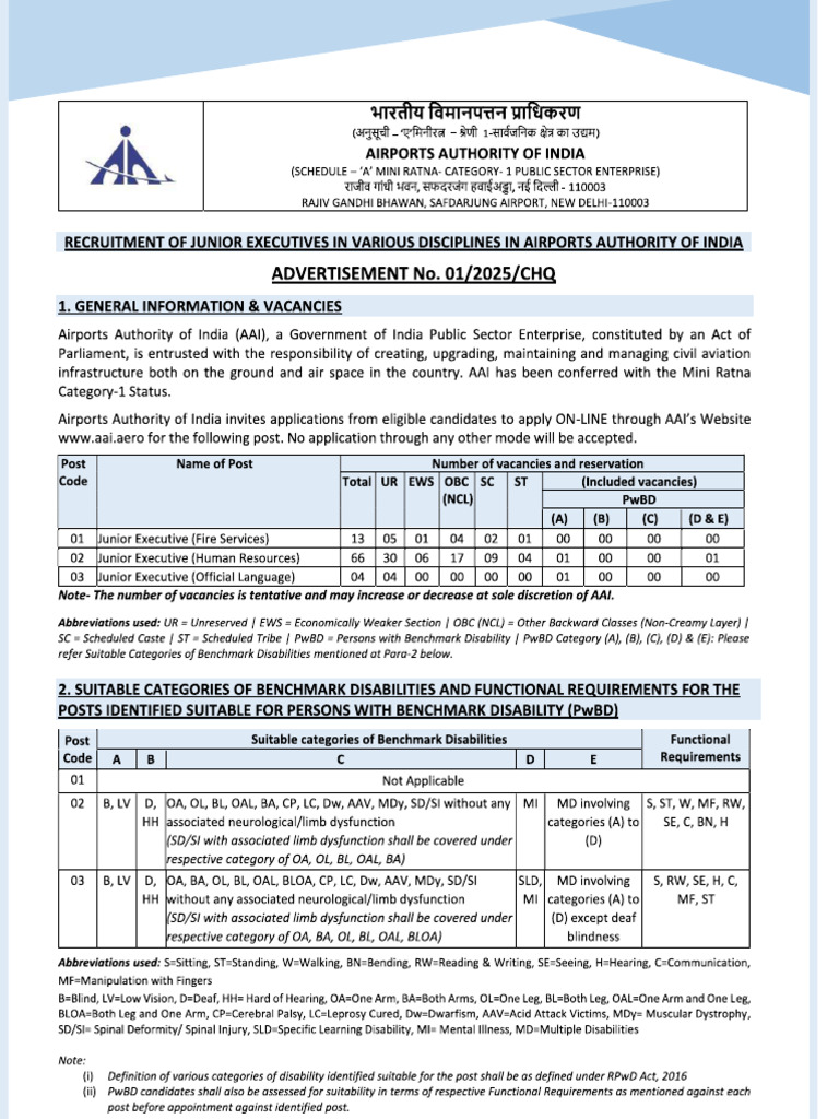 AAI Notification | PDF