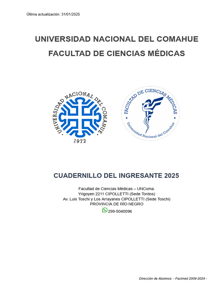 Cuadernillo de Ingreso 2025 FACIMED | PDF | Farmacia | Farmacéutico