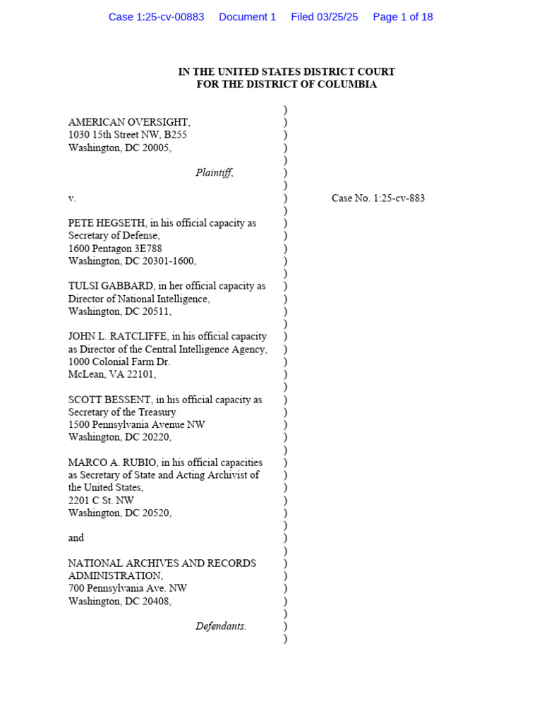 Complaint on Federal Records Act Violation | PDF | Freedom Of ...
