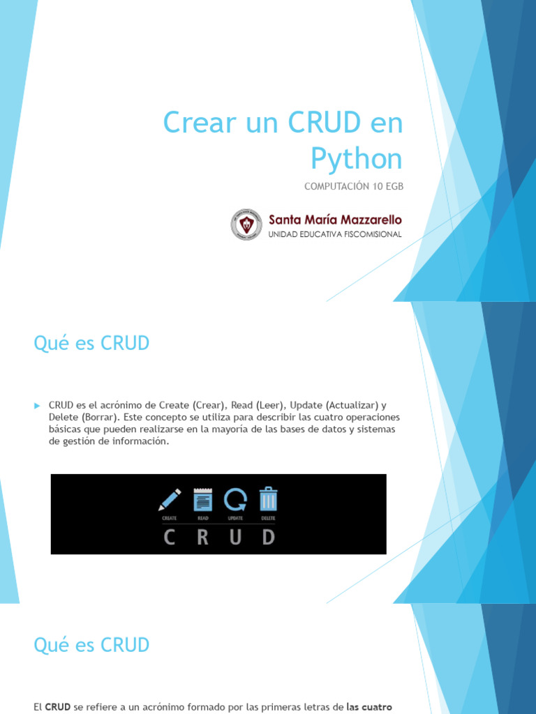CRUD en Python: Conceptos y Ejemplos | PDF