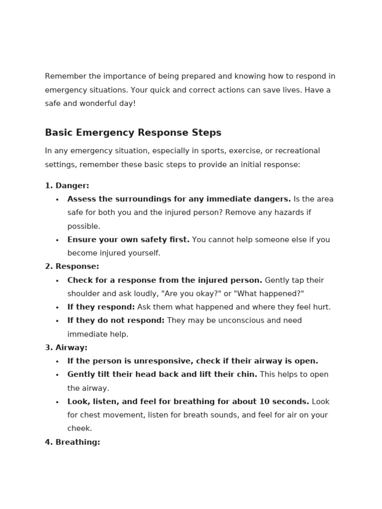 Safety and First Aid Handout | PDF | First Aid | Cardiopulmonary ...