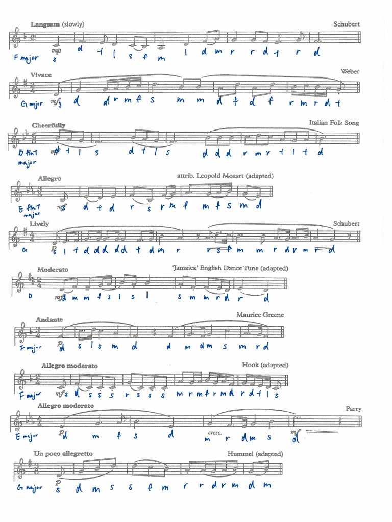 2nd Term Sight-singing Exam | PDF