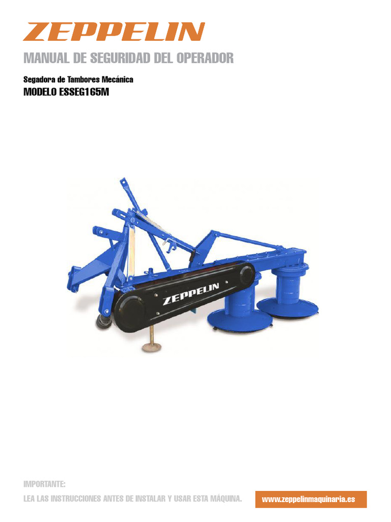 Manual de Seguridad Segadora ESSEG165M | PDF | Engranaje | Tractor