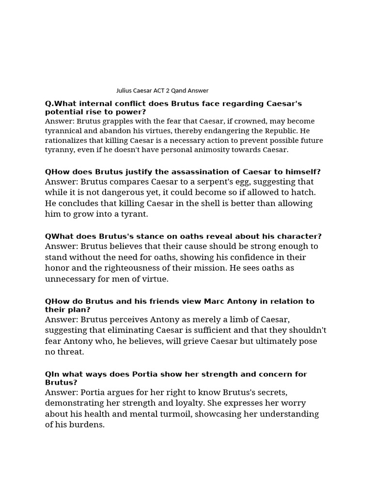 Brutus's Internal Conflict in Julius Caesar | PDF