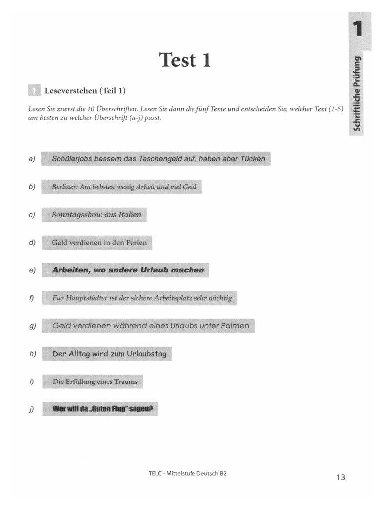 Telc Modelltest 1 | PDF