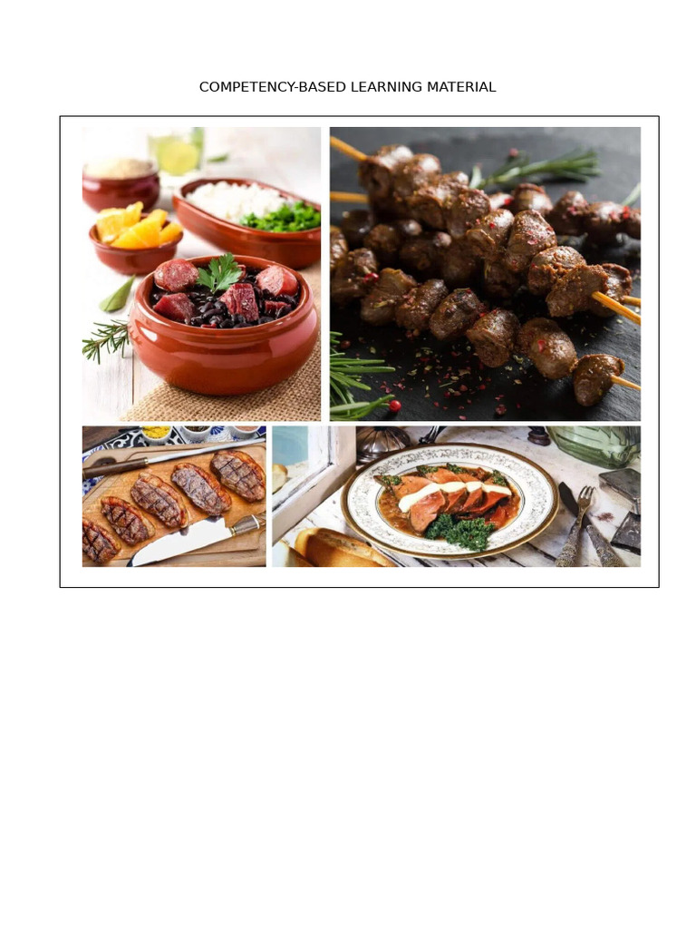Cookery NCII: Prepare Meat Dishes Module | PDF | Beef | Steak