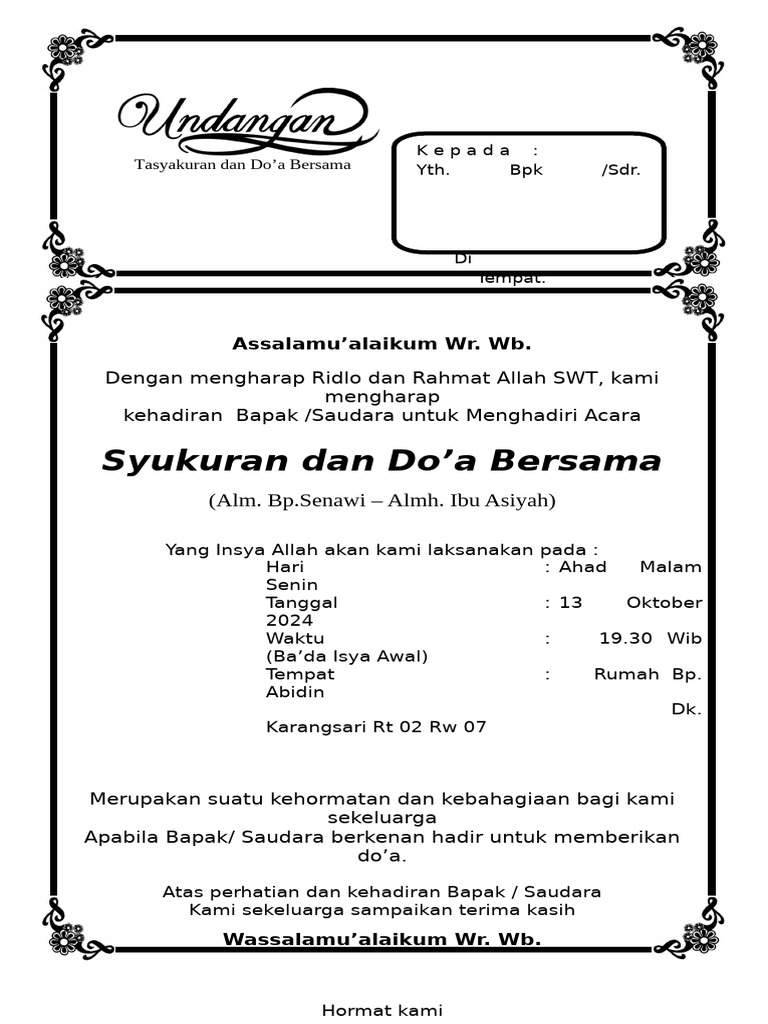 Undangan Manaqib | PDF