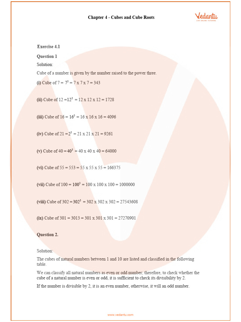 RD Sharma Class 8 Maths Solutions Chapter 4 - Cubes and Cube Roots | PDF | Factorization ...