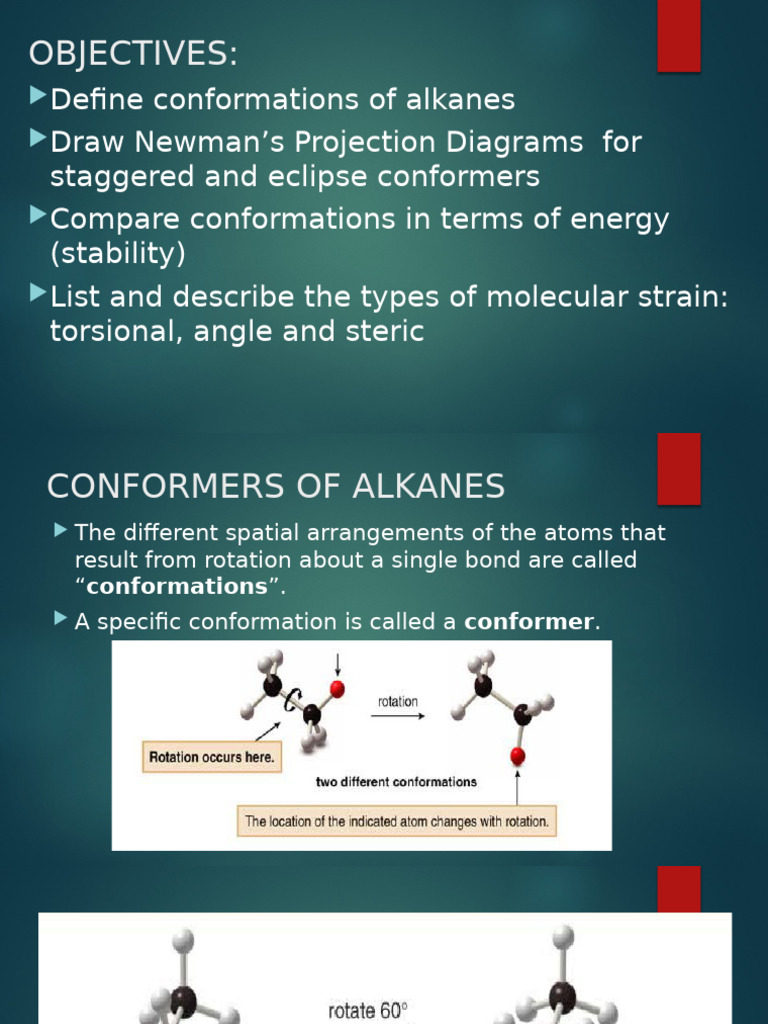 CONFORMERS OF ALKANES.hrs3-4 | PDF | Conformational Isomerism | Alkene