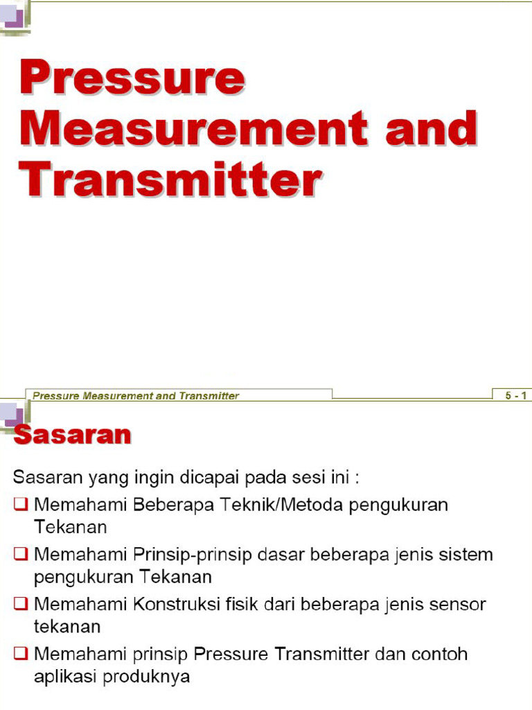 Pressure Measurement and Transmitter | PDF