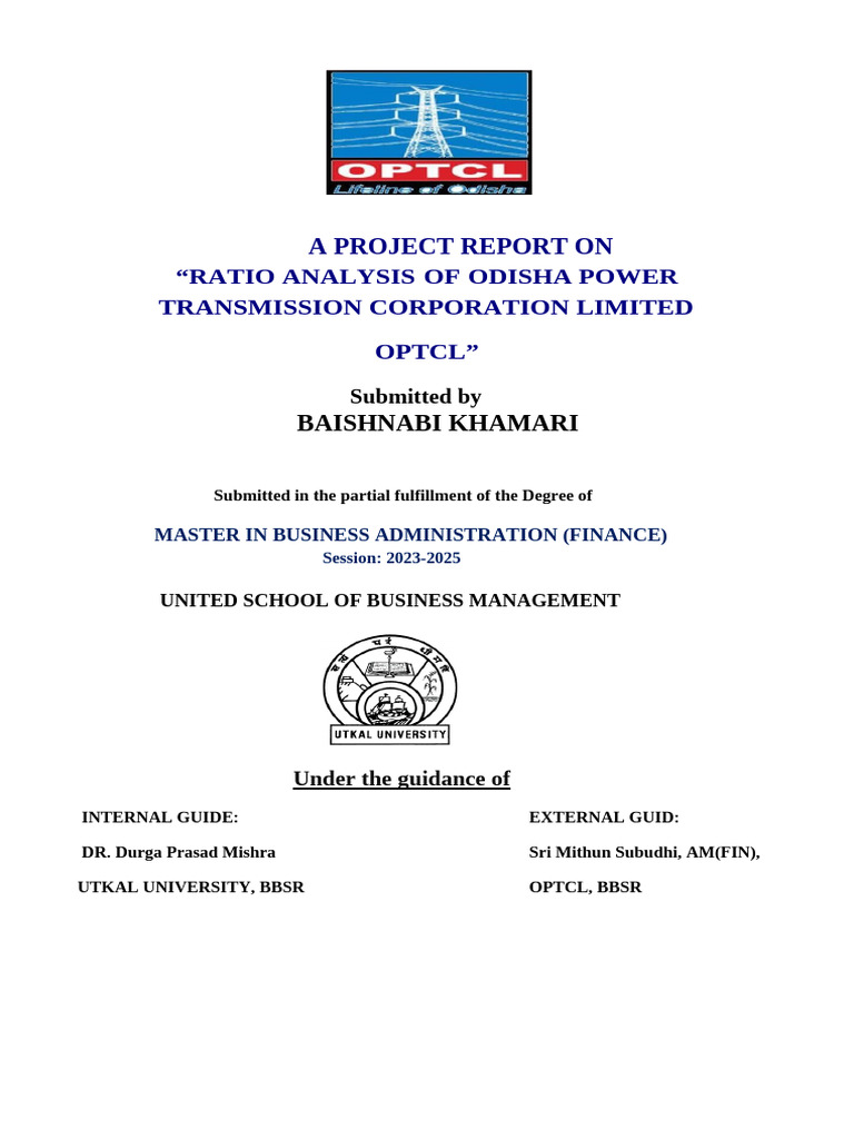 A PROJECT REPORT ON OPTCL-pages-1 | PDF