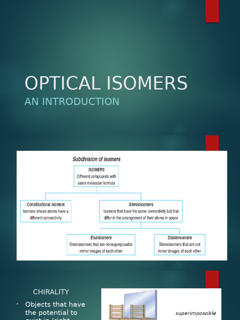 OPTICAL ISOMERS - An Introduction | PDF | Chirality (Chemistry ...
