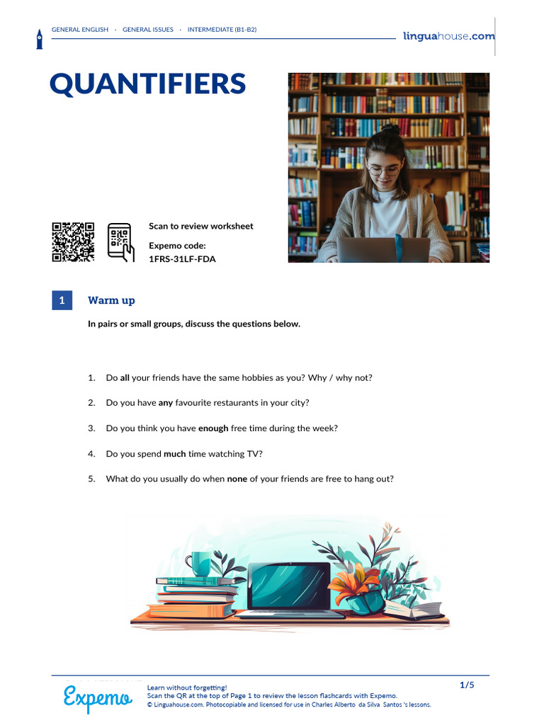 Quantifiers British English Student B1 B2 | PDF