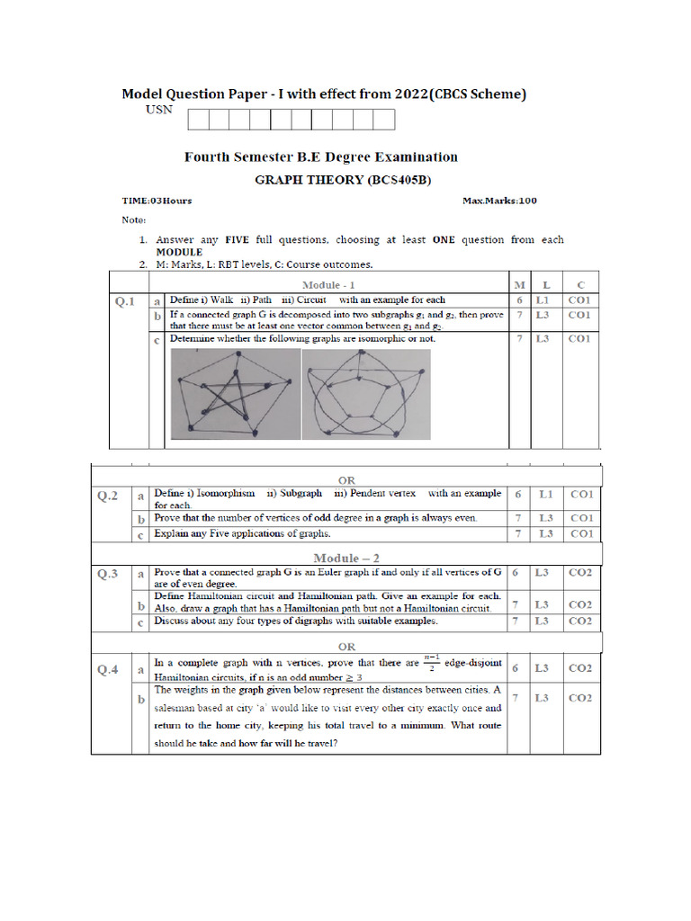 Vtu Exam Question Paper With Solution Of Bcs405b Graph Theory April